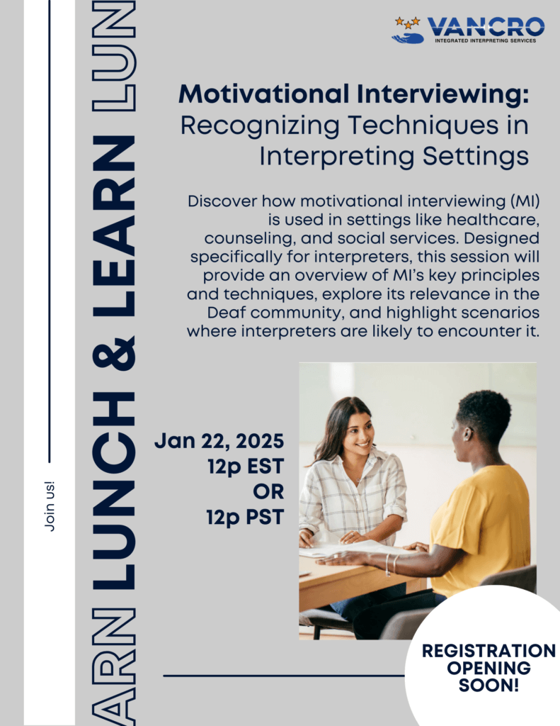 Continuing Education - Vancro Integrated Interpreting Services